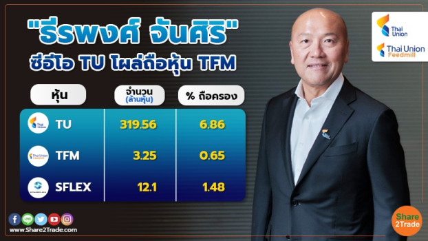 "ธีรพงศ์ จันศิริ" ตุนหุ้น TU ดันสัดส่วนสูงสุด 10 ปี | Share2Trade